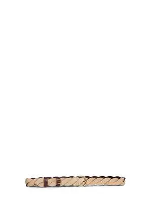 Fendi Woven Leather Reversible Ff Belt - Multicolor