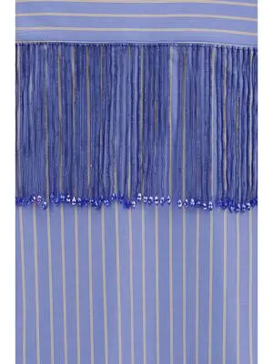 Andamane Miley Fringed Oversized Shirt - Blue
