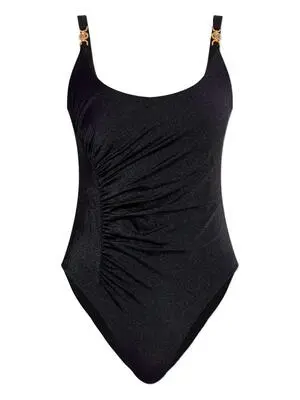 Versace Swimsuit With Ruched Details - Black