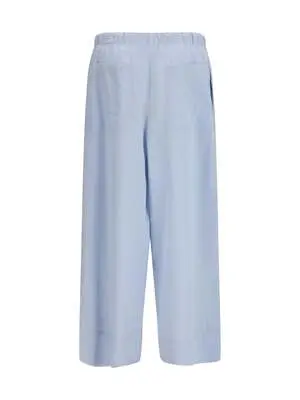TOTEME Cotton And Linen Blend Palazzo Pants - Blue