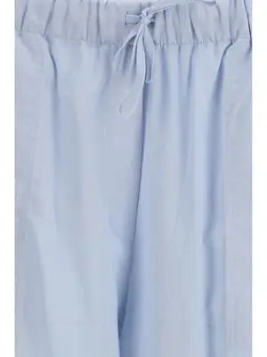 TOTEME Cotton And Linen Blend Palazzo Pants - Blue