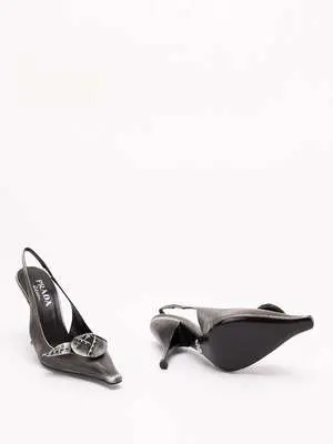 Prada Leather Slingback Pumps - Multicolor