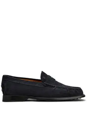 TOD'S Suede Gathered Loafers - Blue