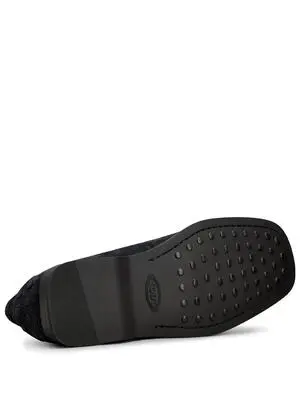 TOD'S Suede Gathered Loafers