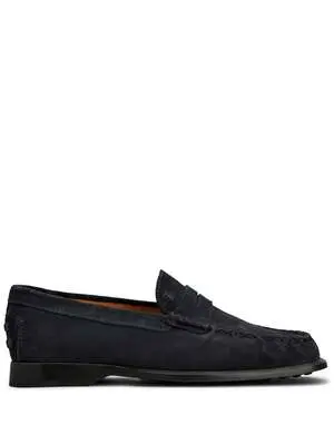 TOD'S Suede Gathered Loafers - Blue