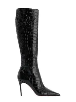 Paris Texas Crocodile-effect Boot - Black