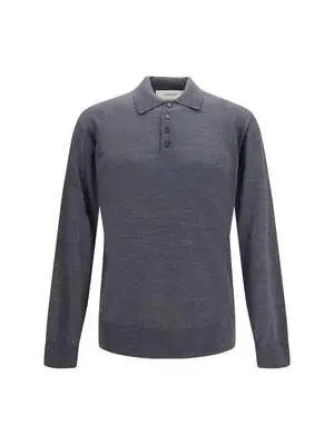 GOLDEN GOOSE Virgin Wool Polo Shirt - Gray