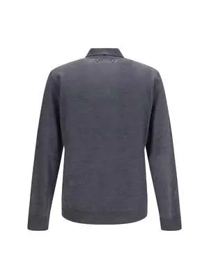 GOLDEN GOOSE Virgin Wool Polo Shirt - Gray