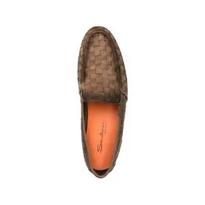 Santoni Woven Slip-on Loafers - Brown