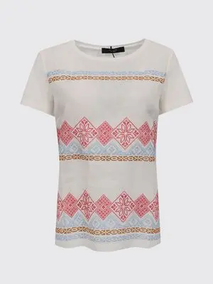 Max Mara Embroidered Linen T-shirt - Multicolor