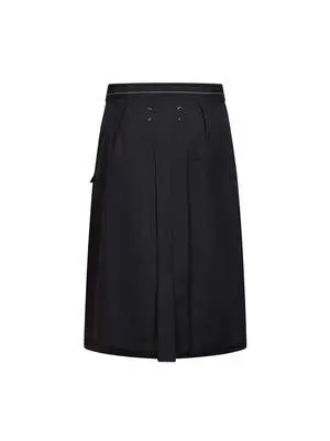 MAISON MARGIELA Reversed Wool Midi Skirt - Multicolor
