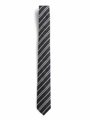 Dolce & Gabbana Black Striped Jacquard Silk Martini Tie - Multicolor