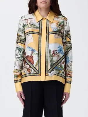 Gucci Silk Shirt With Graphic Print - Yellow