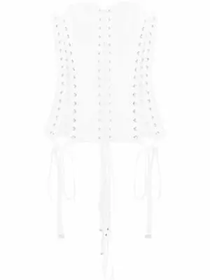 Dolce & Gabbana Gabardine Bustier Top - White