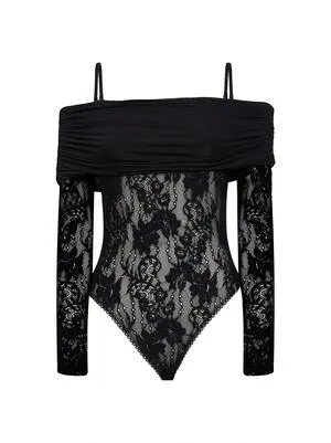 Zimmermann Black Lace Rebellion Bodysuit - Multicolor