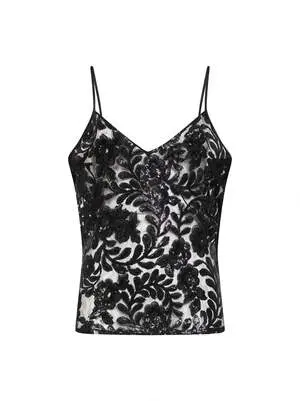 GOLDEN GOOSE Sequined Tulle Journey Top - Multicolor