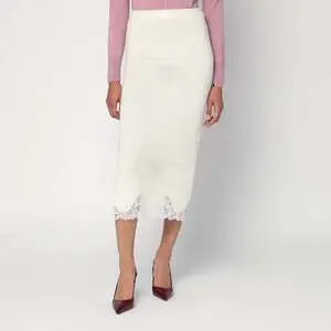 Giuseppe Di Morabito Gonna Tube With Lace And Rhinestones - White