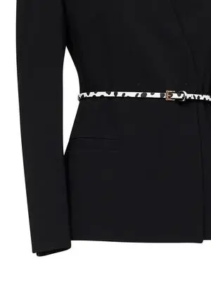 Max Mara Black Cady Mstquinoa Belted Jacket