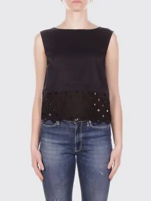 Max Mara Cotton Blend Sleeveless Top By - Black