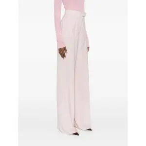 Max Mara Silk Straight Trousers - Pink