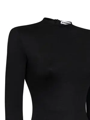 JIL SANDER Compact Wool Knit Fitted Bodysuit - Multicolor