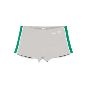 Miu Miu Recycled Technical Yarn Mini Shorts - Gray