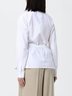Max Mara Cotton Shirt With Drawstring - White