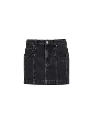Isabel Marant Étoile Marant Black Faded Denim Juana Mini Skirt - Multicolor