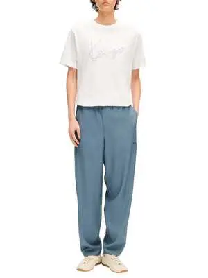 Kenzo Signature` Embroidered Cotton T-shirt