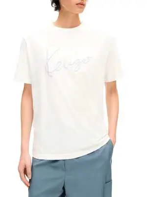 Kenzo Signature` Embroidered Cotton T-shirt