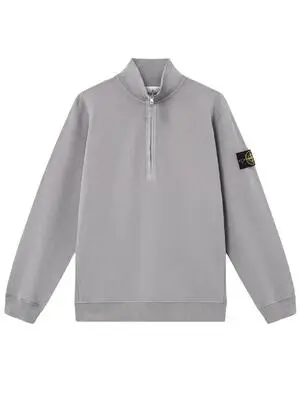 Stone Island Cotton Zip-up Sweatshirt - Gray