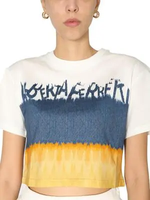 Alberta Ferretti Cropped Printed T-shirt
