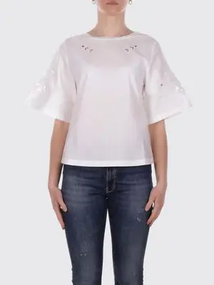 Max Mara Wkdtarga Blouse In Cotton Poplin - White