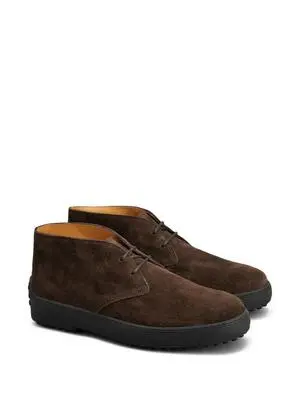 TOD'S Suede Winter Gommino Ankle Boots - Brown