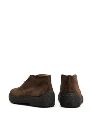 TOD'S Suede Winter Gommino Ankle Boots - Brown