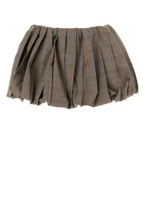 Miu Miu Embroidered Wool Mini Skirt - Multicolor