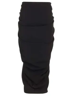 Dries Van Noten Wool Jersey Midi Skirt - Black