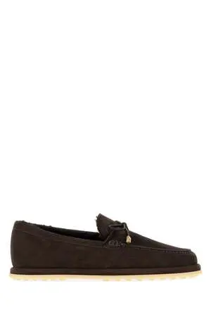 TOD'S Dark Suede Loafers - Brown
