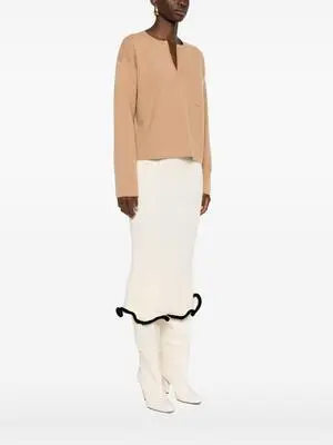Max Mara V-neck Sweater In Cashmere Wool - Multicolor