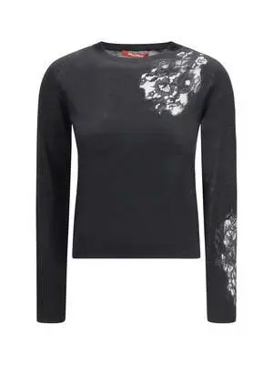 Max Mara Wool Sweater With Lace Inserts