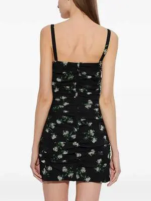 Dolce & Gabbana Floral Print Ruffled Dress - Black