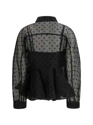 GANNI Polka Dot Organza Shirt