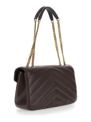 Saint Laurent Loulou' Brown Crossbody Bag With Chain Strap And Cassandre Plaque On The Front In Quilted Leather For - Multicolor