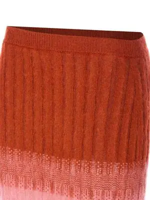 Fendi Gradient Mohair And Wool High-waisted Midi Skirt - Multicolor