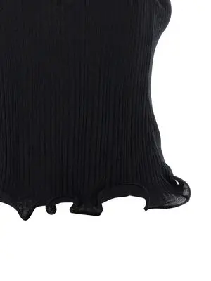 Fendi High Neck Fitted Sleeveless Top With Ruffles