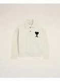 AMI Paris Polo Sweater With Contrasted De Coeur - Multicolor