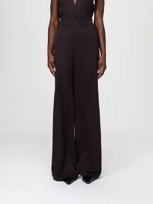 Gucci Silk Wide-leg Trousers With Horsebit Motif - Brown