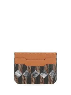 AU DEPART Printed Leather Card Holder