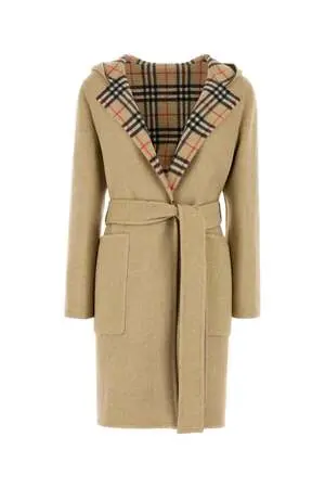Burberry Beige Wool Reversible Coat - Brown