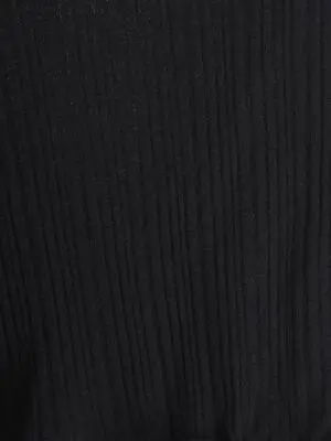 Fendi V-neck Ribbed Top With Ruffles - Black